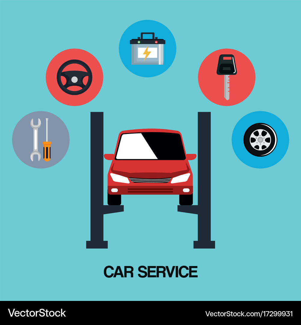 Mechanic car service icons Royalty Free Vector Image