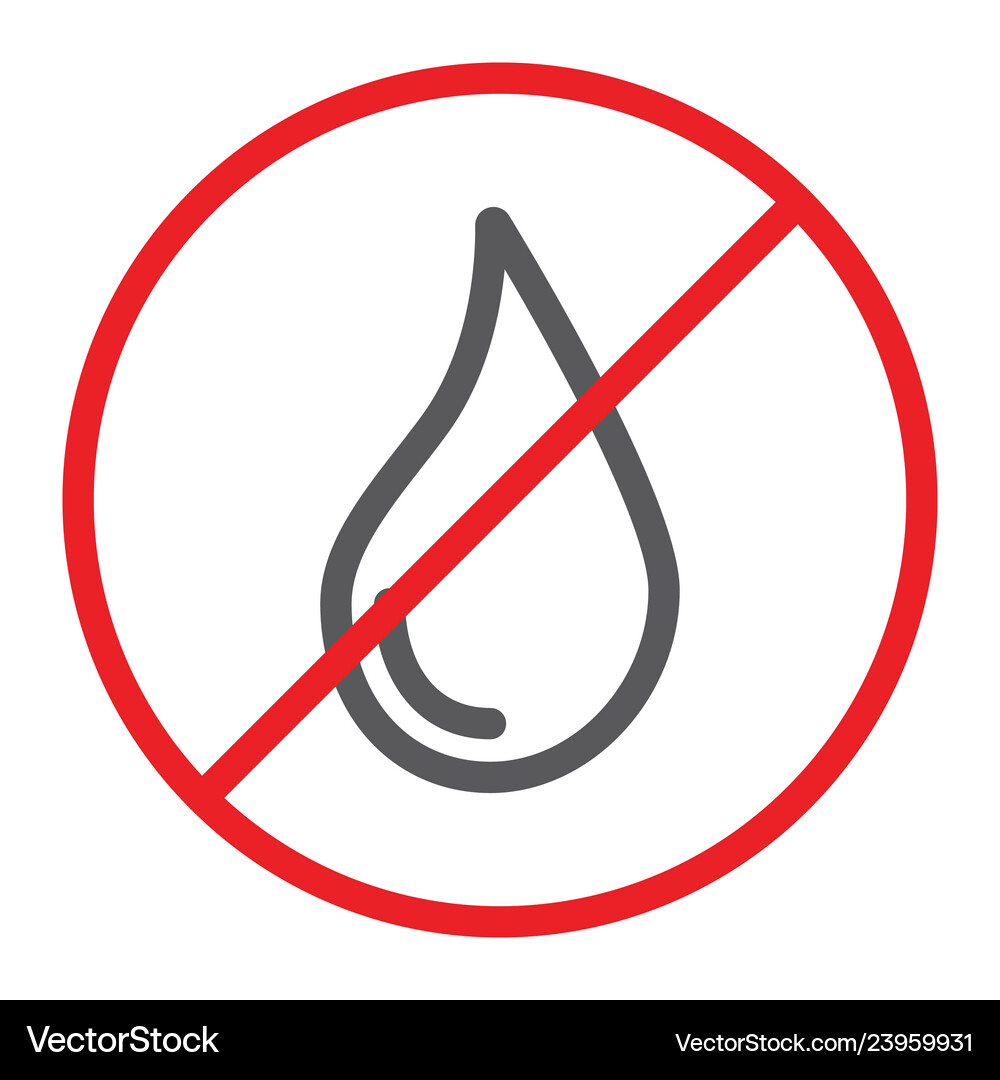No water line icon prohibited and liquid aqua Vector Image