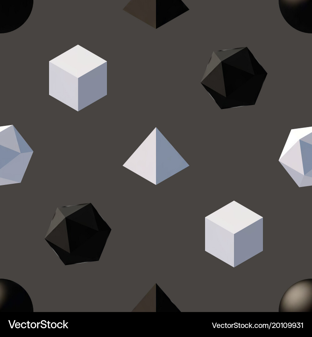 Pattern with 3d shapes Royalty Free Vector Image