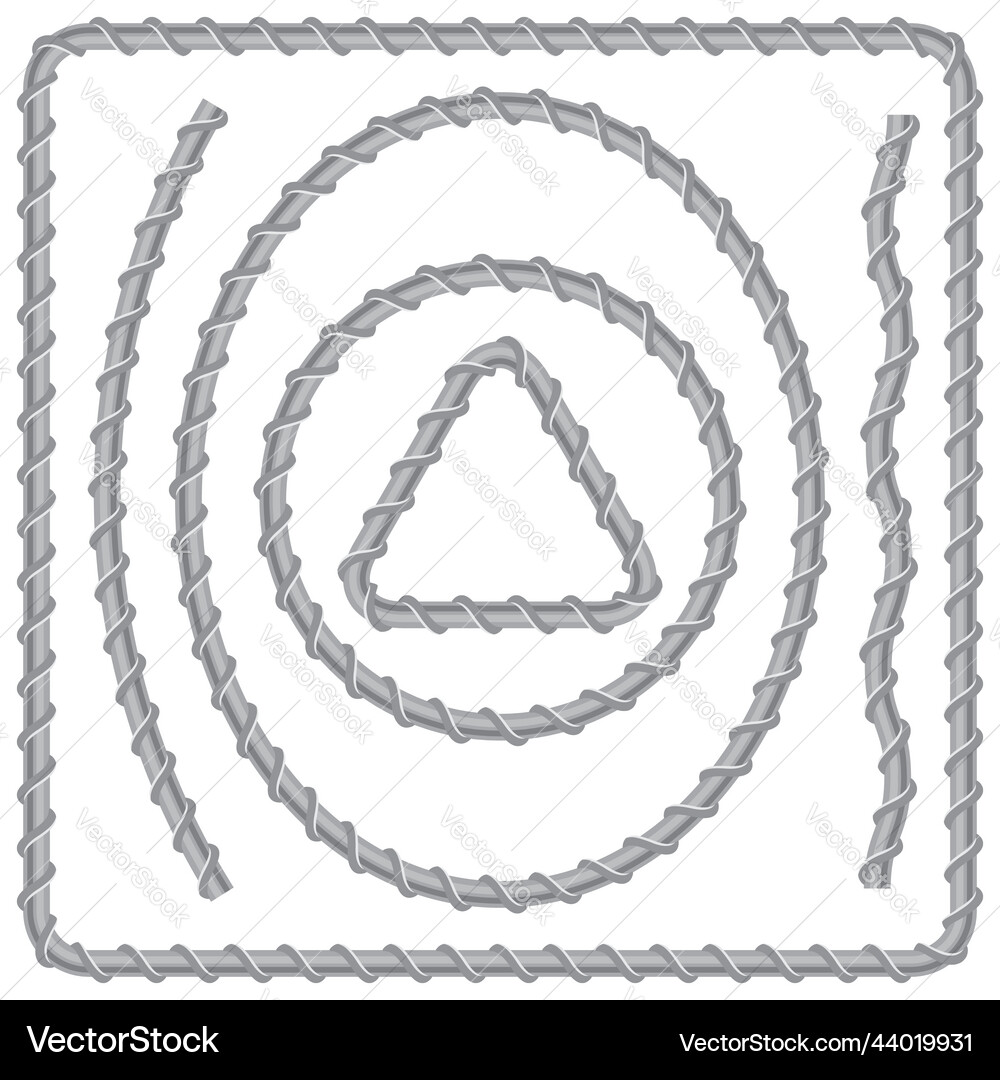 Rebars reinforcement steel frame isolated Vector Image