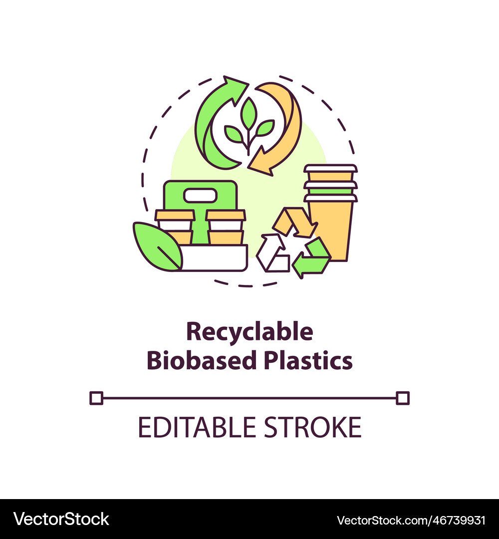 Recyclable biobased plastics concept icon Vector Image