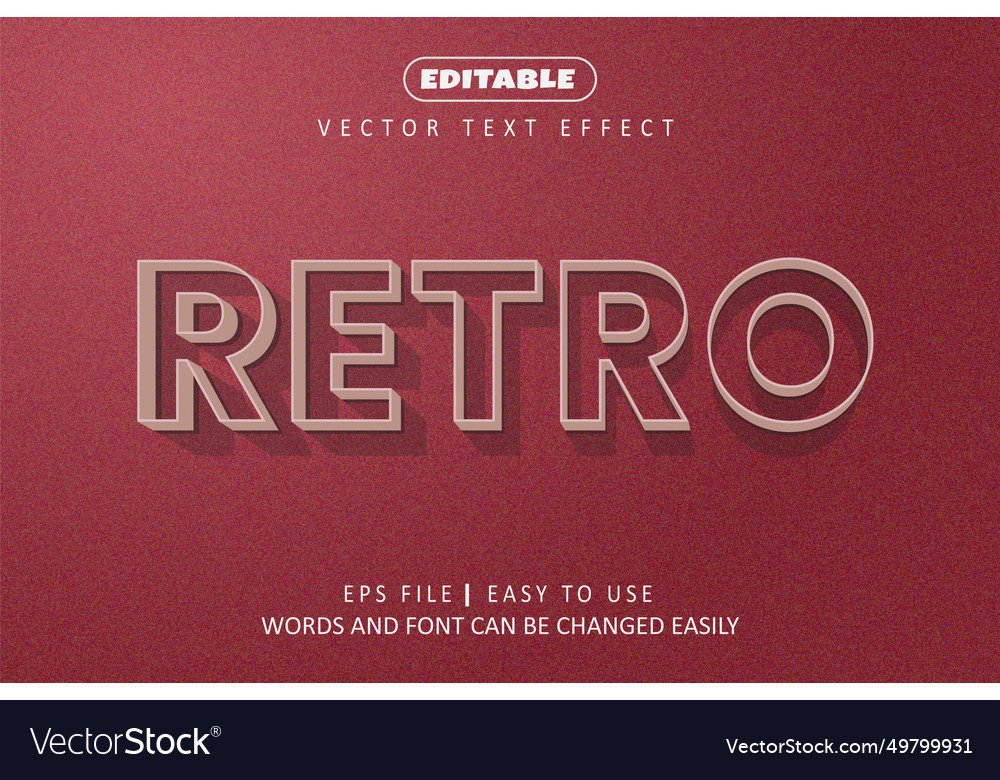 Retro text effect - editable Royalty Free Vector Image