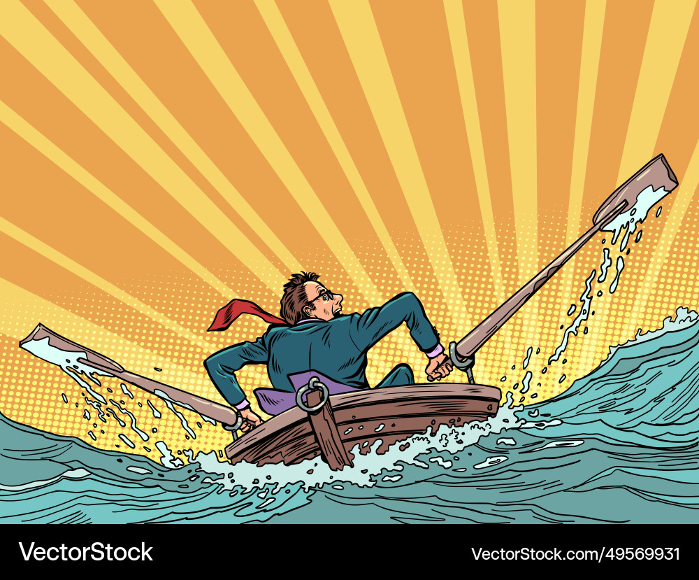 Rushing away from problems an office employee Vector Image