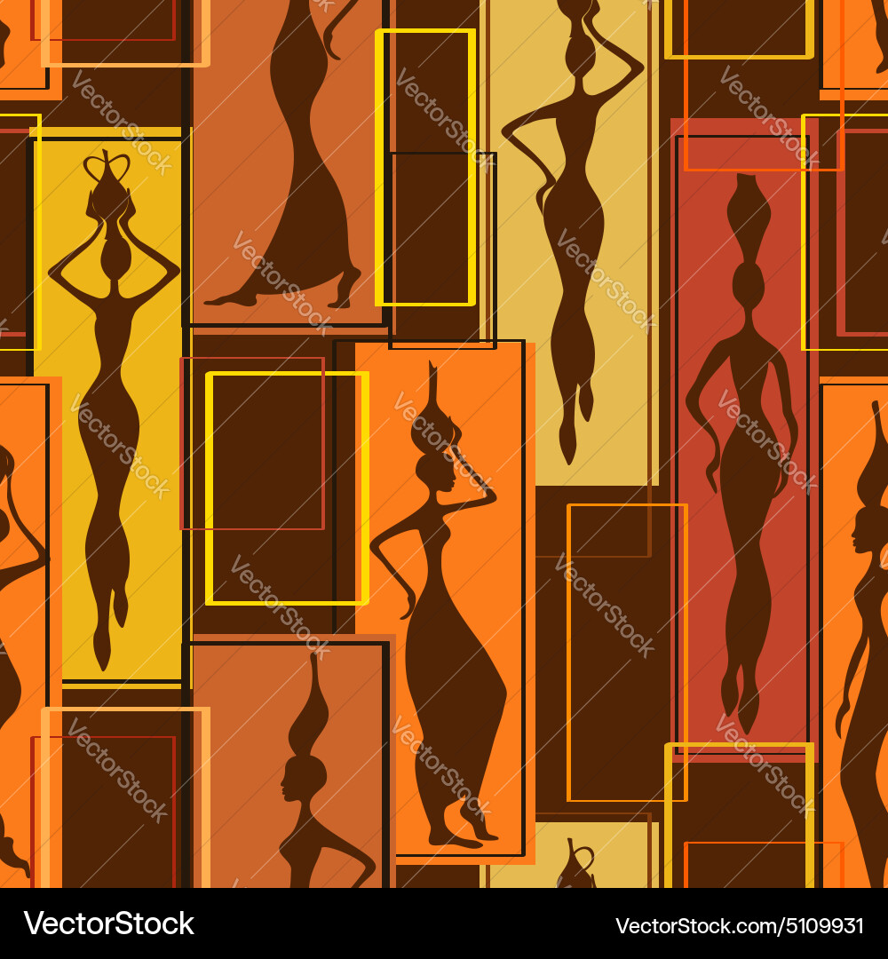 Seamless pattern of african women Royalty Free Vector Image