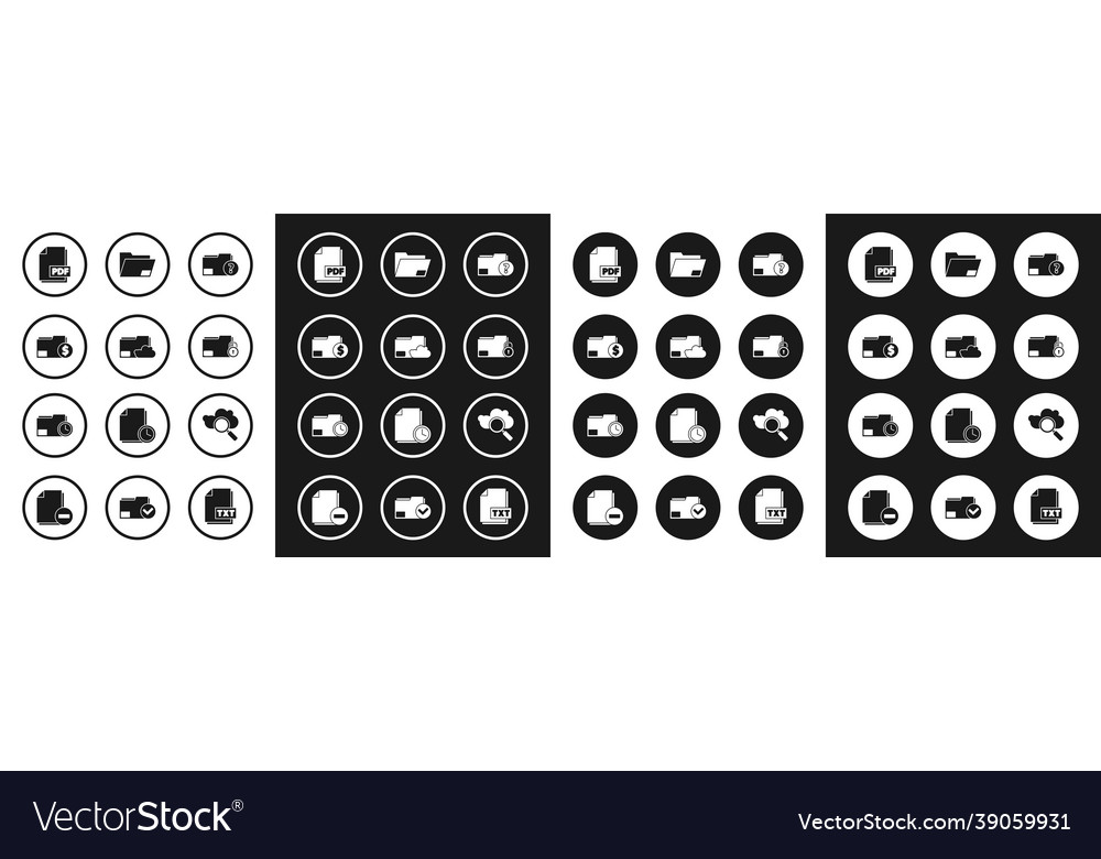 Set unknown document folder cloud storage text Vector Image Set unknown document folder cloud storage text Vector Image