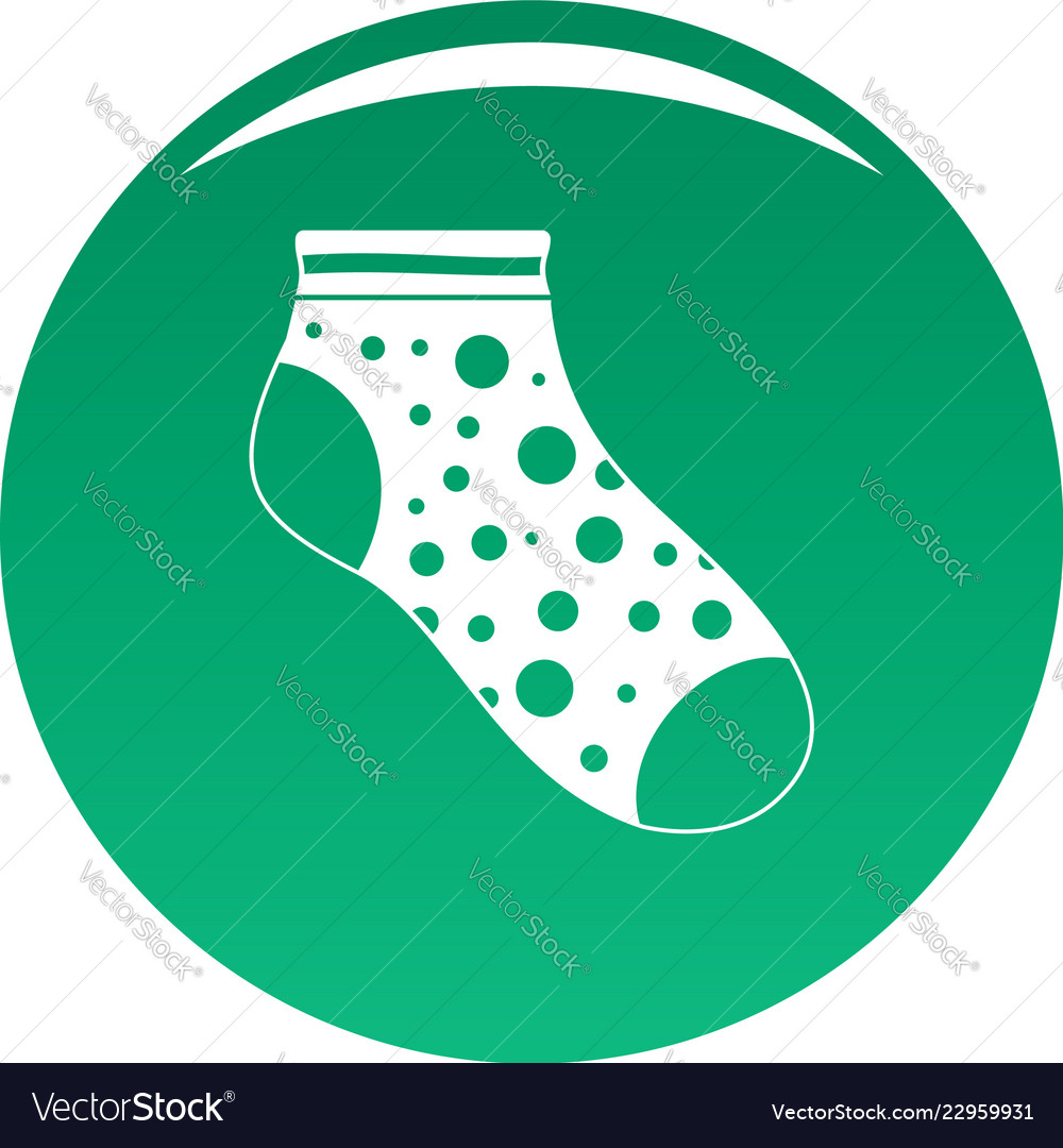 Small sock icon green Royalty Free Vector Image