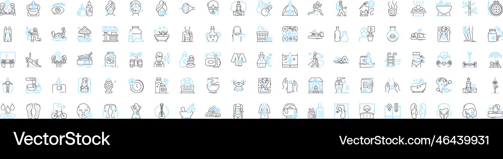 Spa and wellness line icons set Royalty Free Vector Image