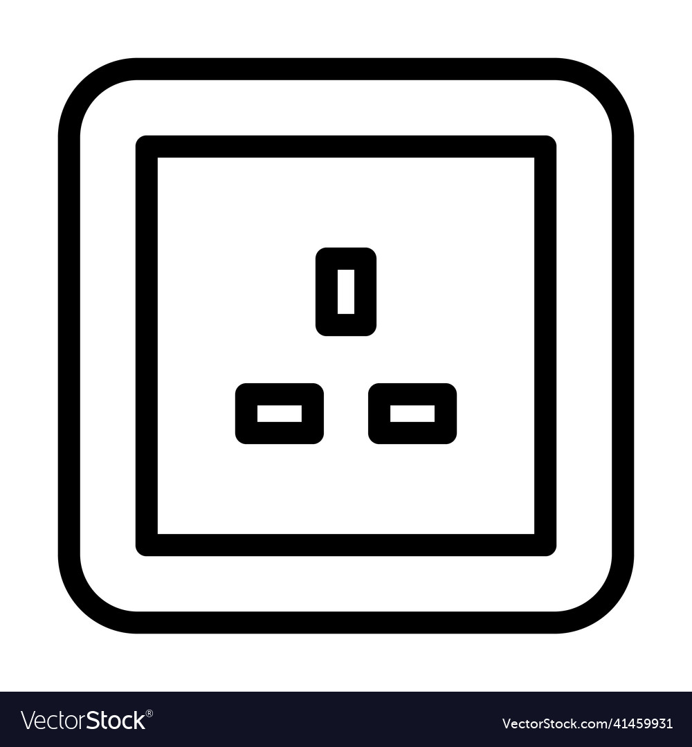 Uk british socket line icon Royalty Free Vector Image
