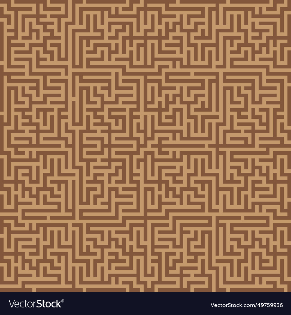 Brown geometric maze pattern Royalty Free Vector Image