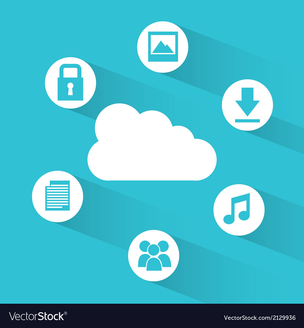 Cloud computing over blue background Royalty Free Vector