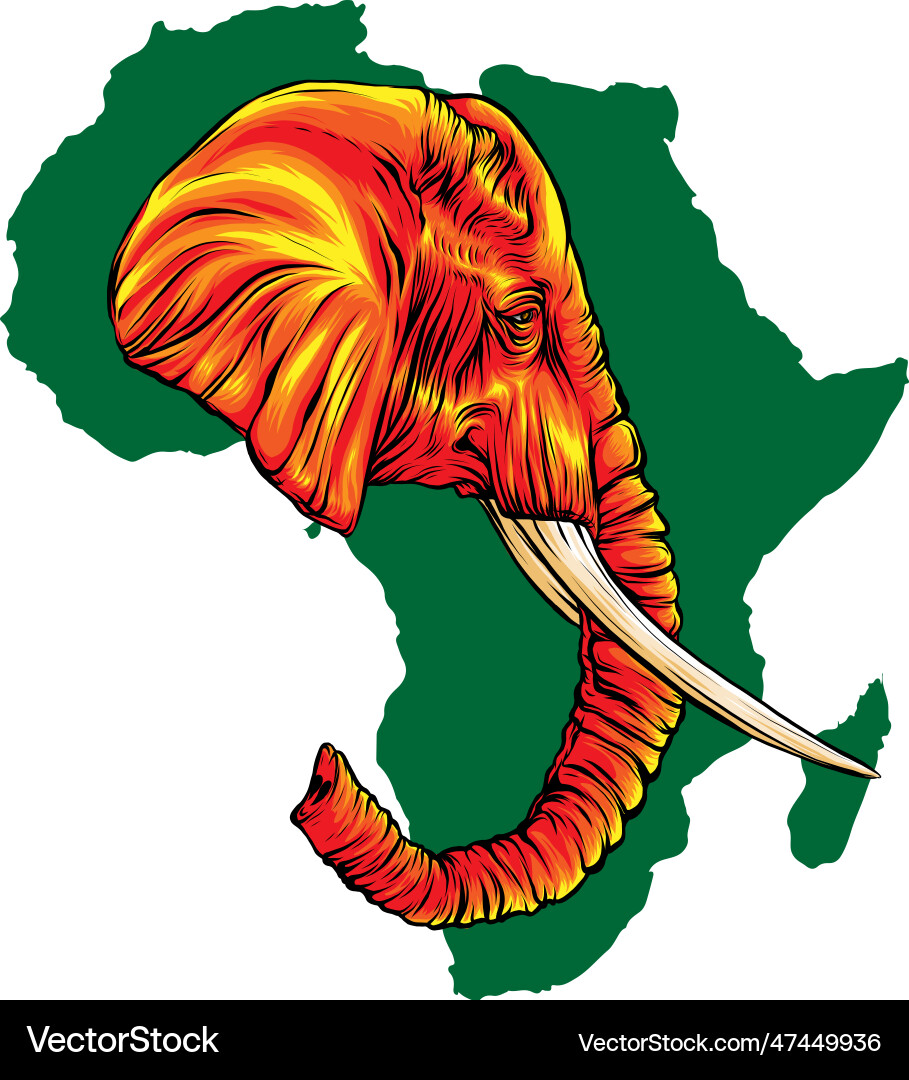 Colored of an african elephant Royalty Free Vector Image