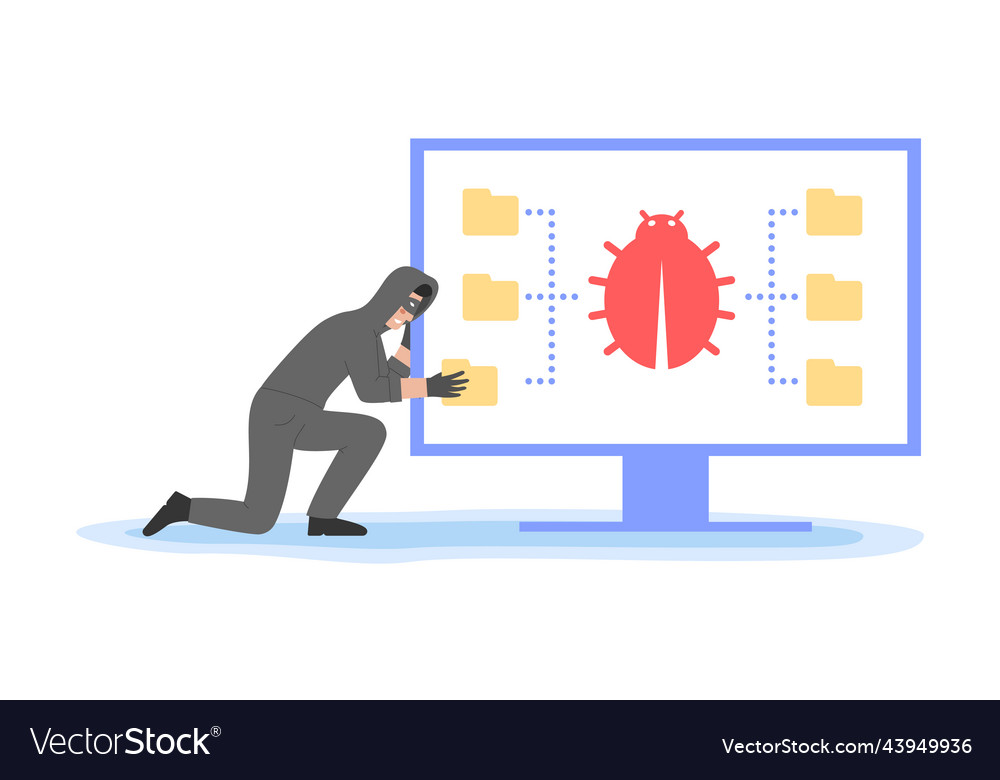 Cyber crime hacker attack concept hacker cheater Vector Image