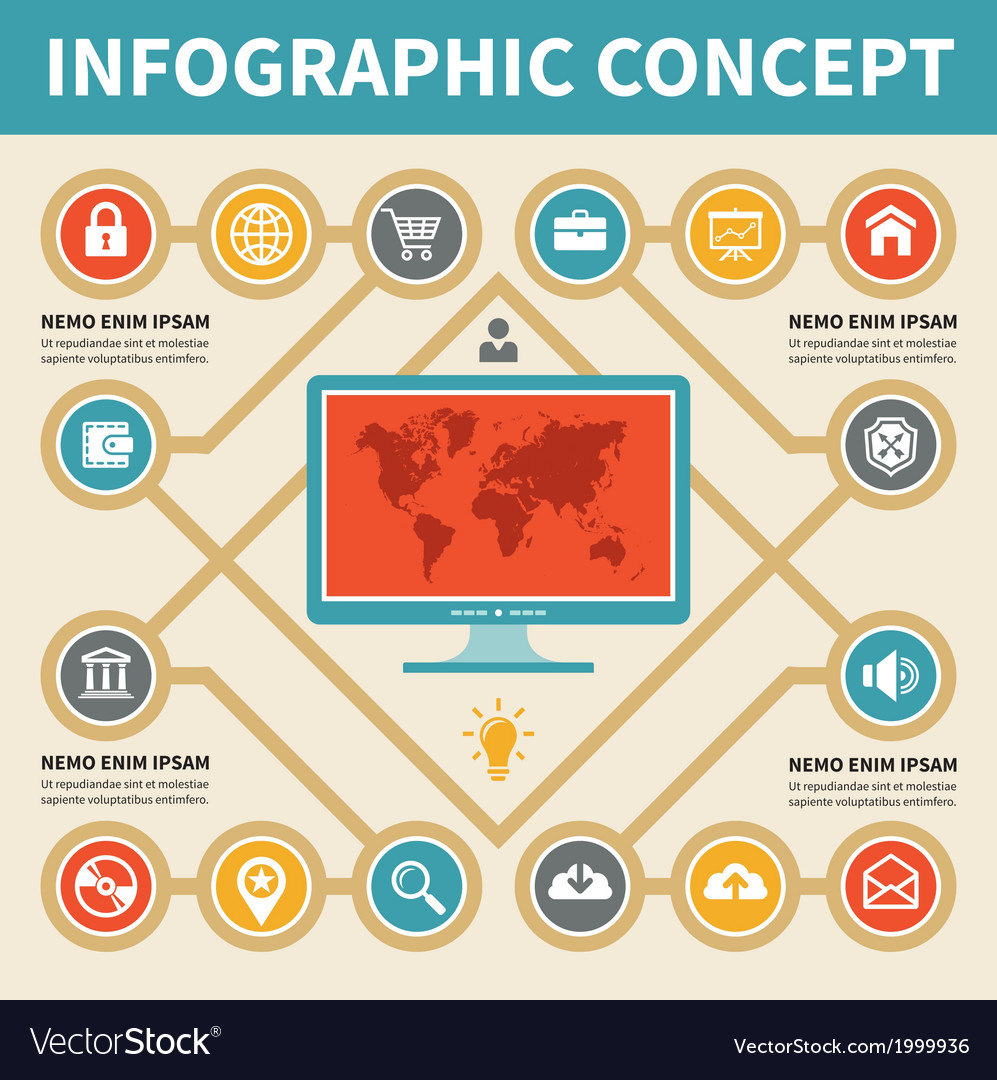 Infographic Concept - Scheme with Icons Royalty Free Vector