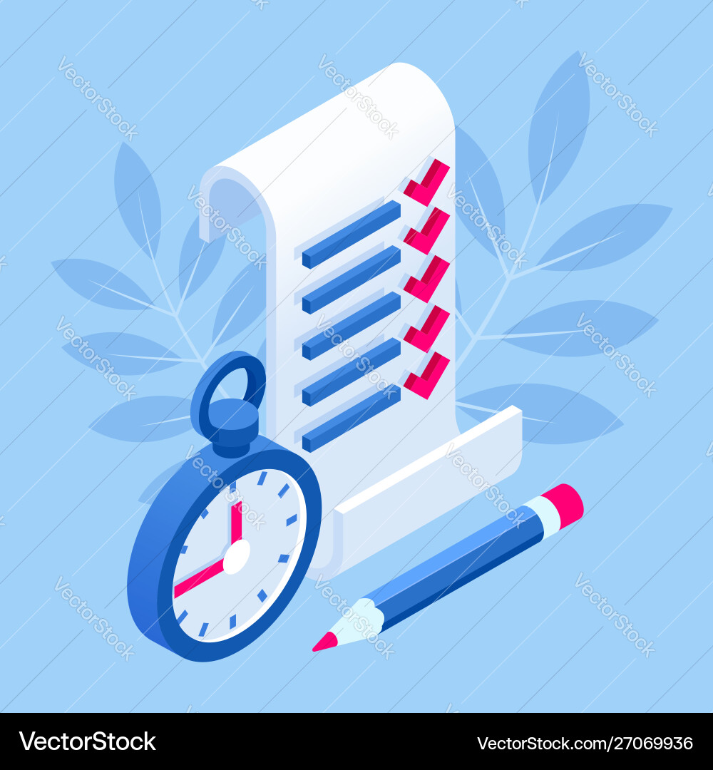 Isometric checklist and to do list clipboard Vector Image