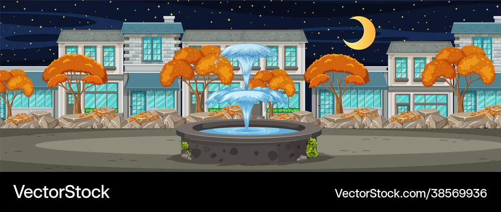Many buildings along street horizontal scene Vector Image