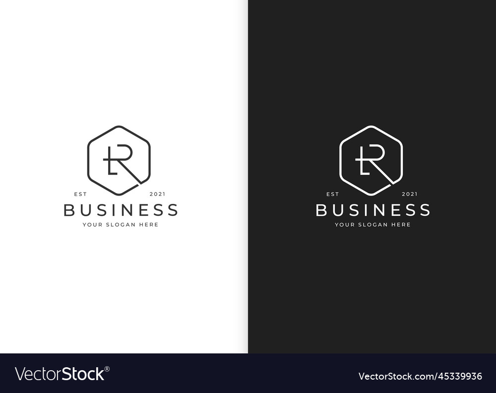 Minimalist letter r logo with geometric shape Vector Image