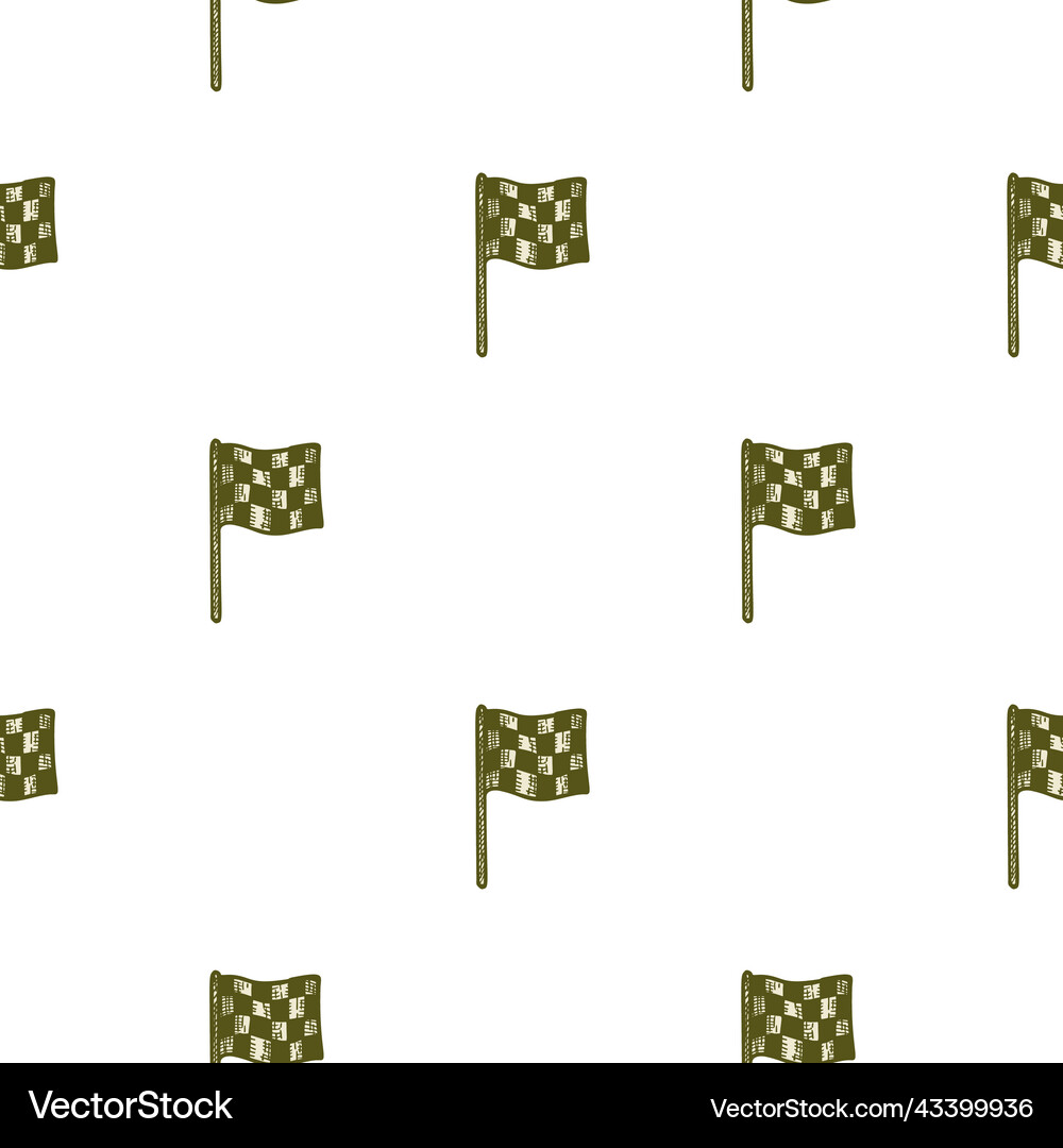 Race flag engraved seamless pattern vintage sport Vector Image