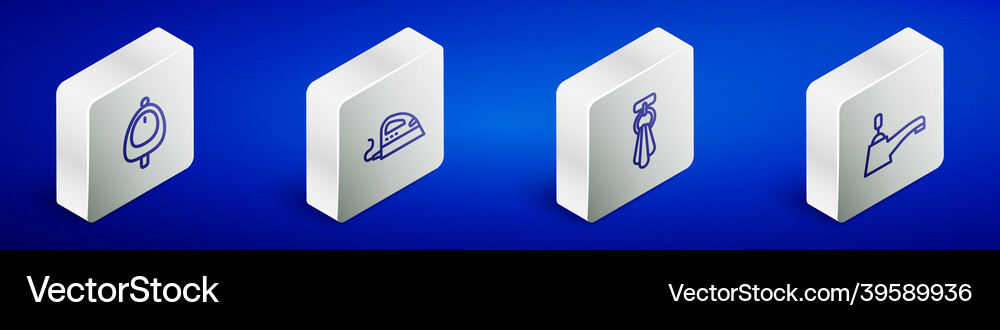 Set isometric line toilet urinal or pissoir Vector Image