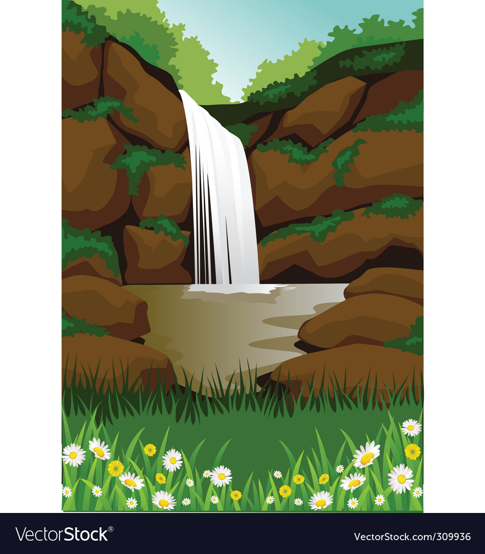 Waterfall Royalty Free Vector Image - VectorStock