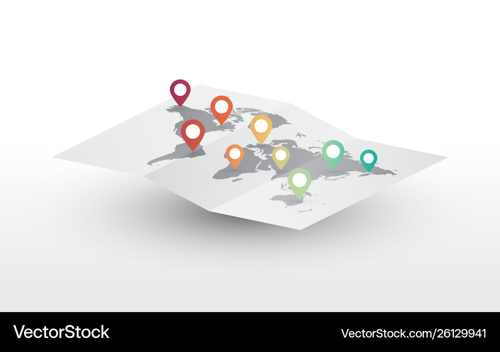 Blank worldmap abstract travel concept and color Vector Image