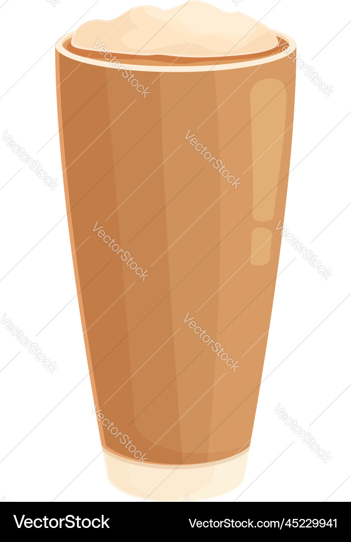 Brown cold coffee icon cartoon drink cafe Vector Image