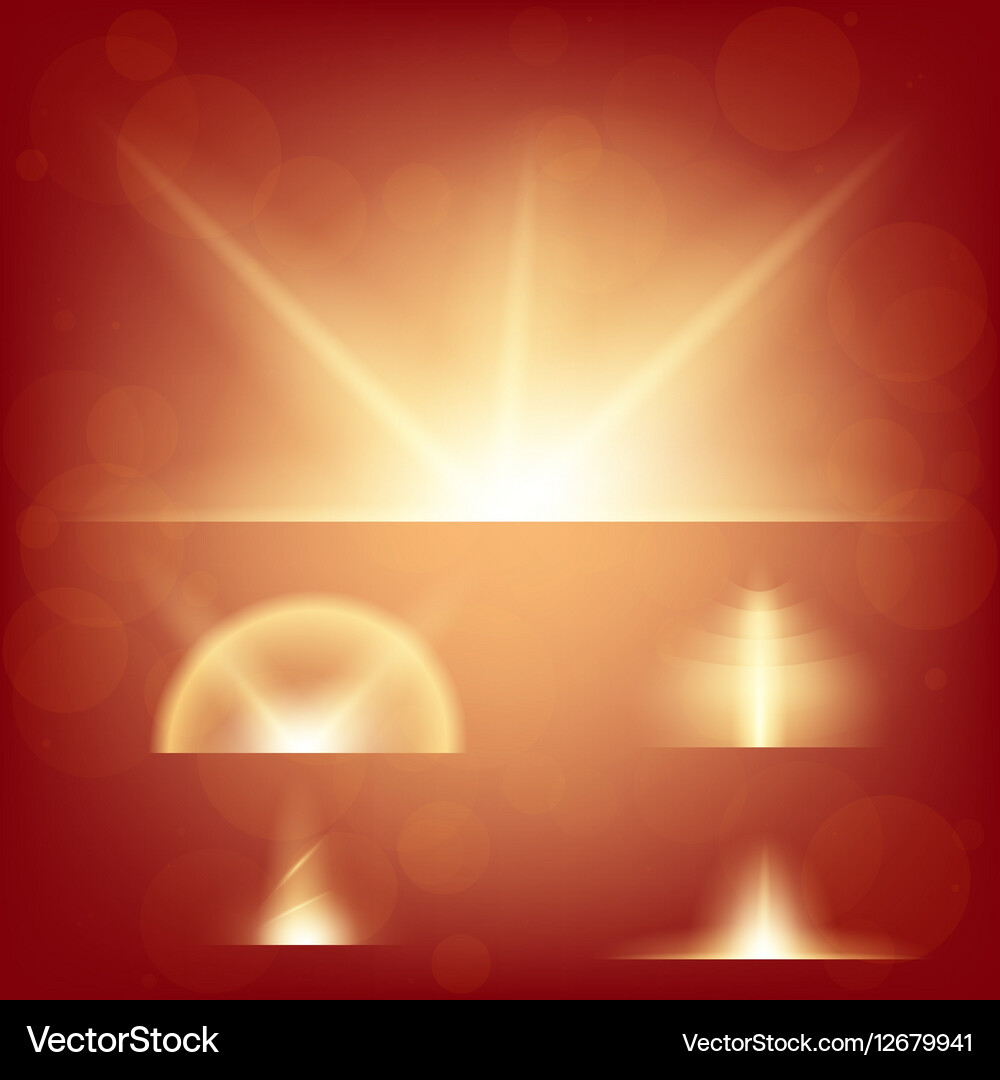 Creative concept set of glow light effect Vector Image