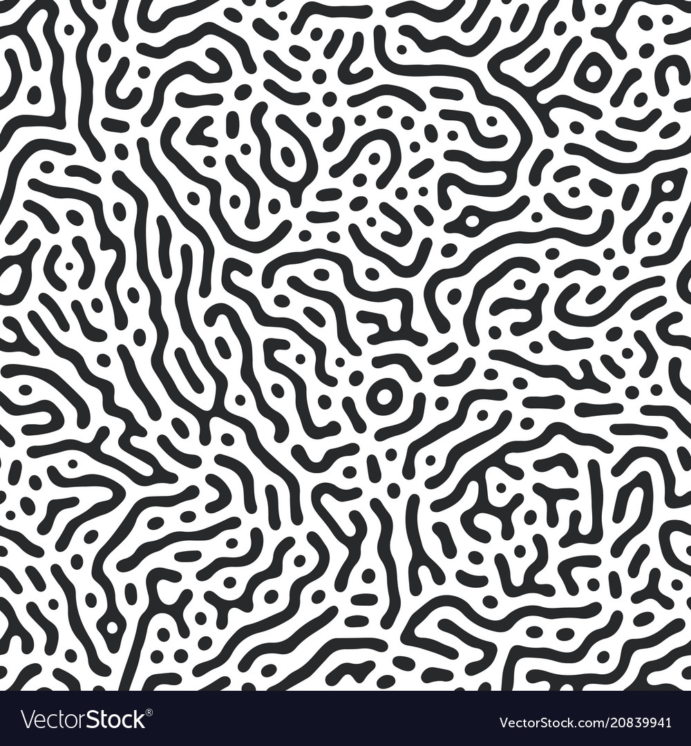 Diffusion reaction seamless pattern black Vector Image