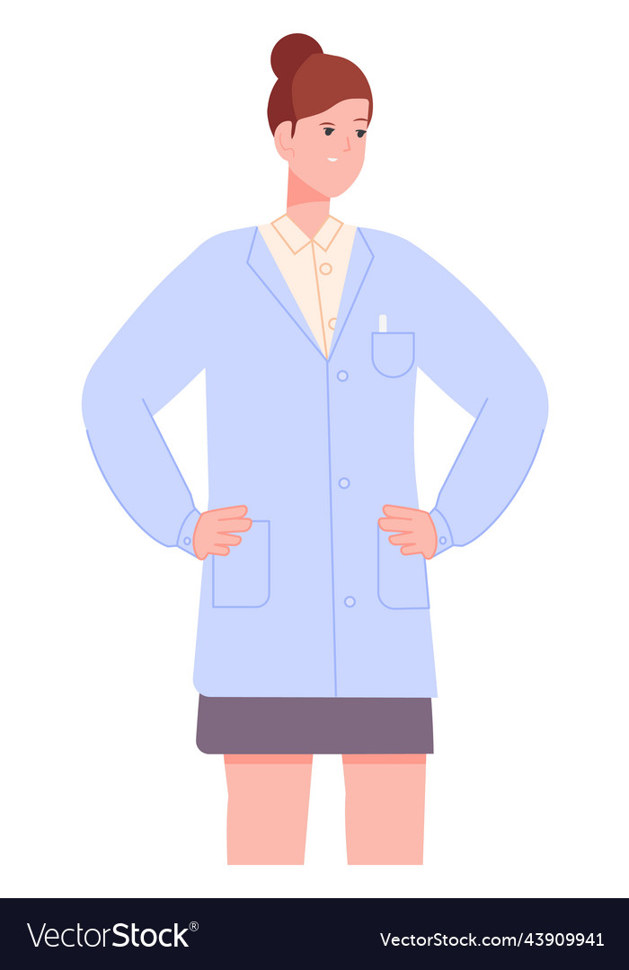 Female doctor character smiling confident woman Vector Image Female doctor character smiling confident woman Vector Image