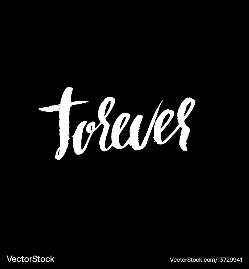 Forever handwritten ink lettering modern dry Vector Image