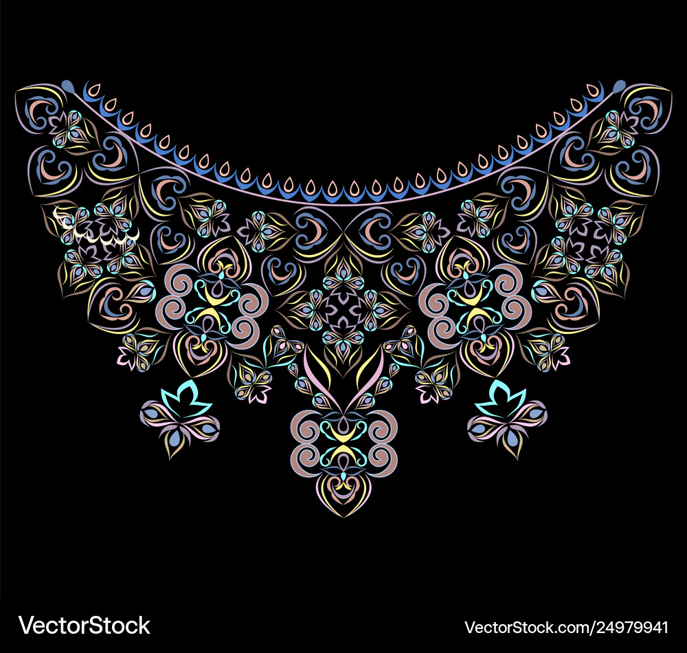 Neckline - ornamental floral design Royalty Free Vector