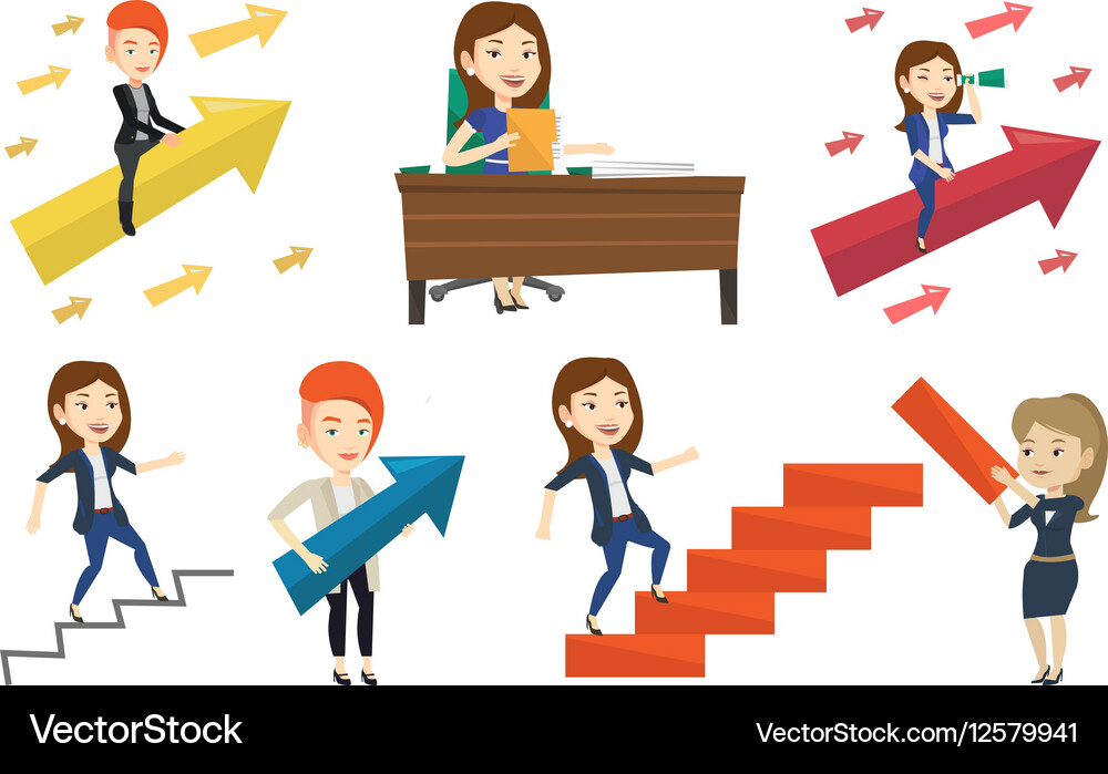 Set of business characters Royalty Free Vector Image