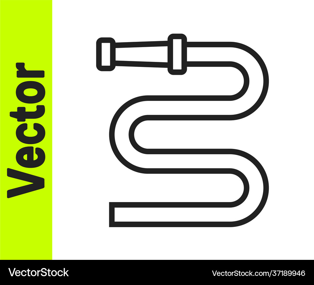 Black line fire hose reel icon isolated on white Vector Image