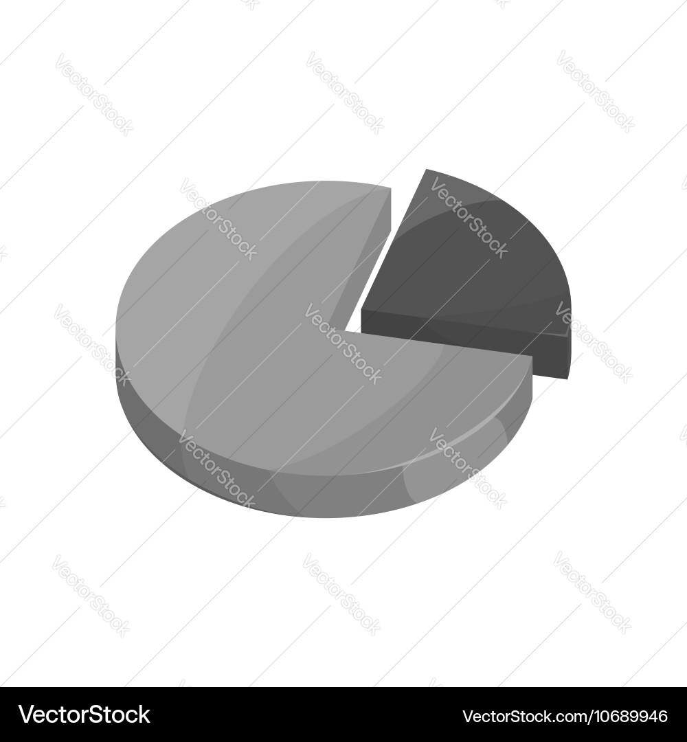 Business pie graph icon black monochrome style Vector Image