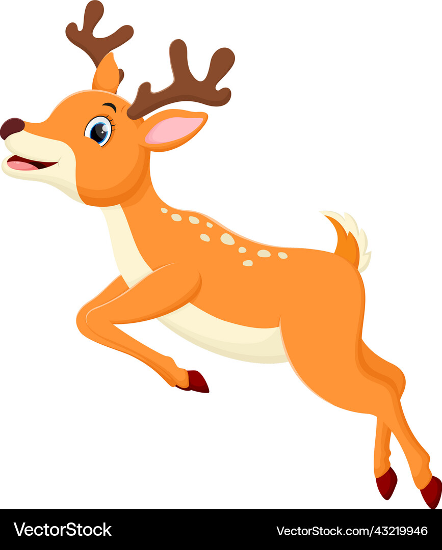 Cartoon cute deer isolated on white background Vector Image