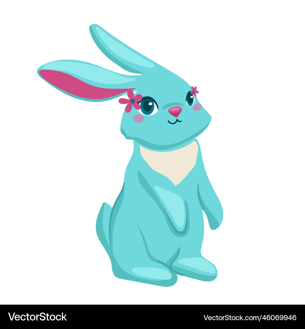 Cute rabbit cartoon style trendy modern Royalty Free Vector