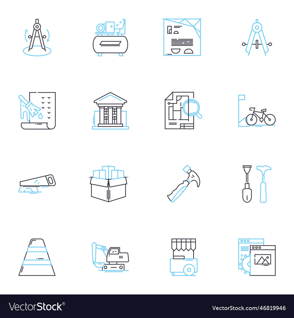 Design linear icons set creativity aesthetics Vector Image Design linear icons set creativity aesthetics Vector Image