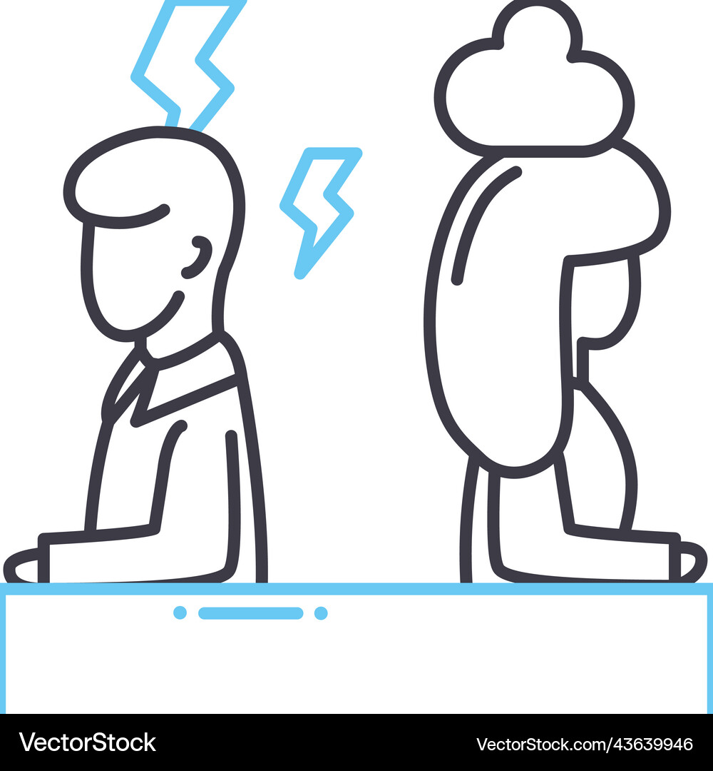 Family problems line icon outline symbol Vector Image
