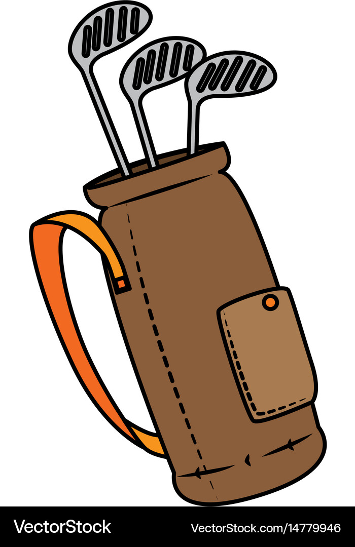 Golf clubs bag isolated icon Royalty Free Vector Image
