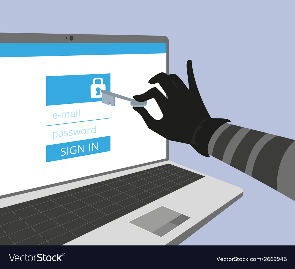 Hacking account social networking Royalty Free Vector Image