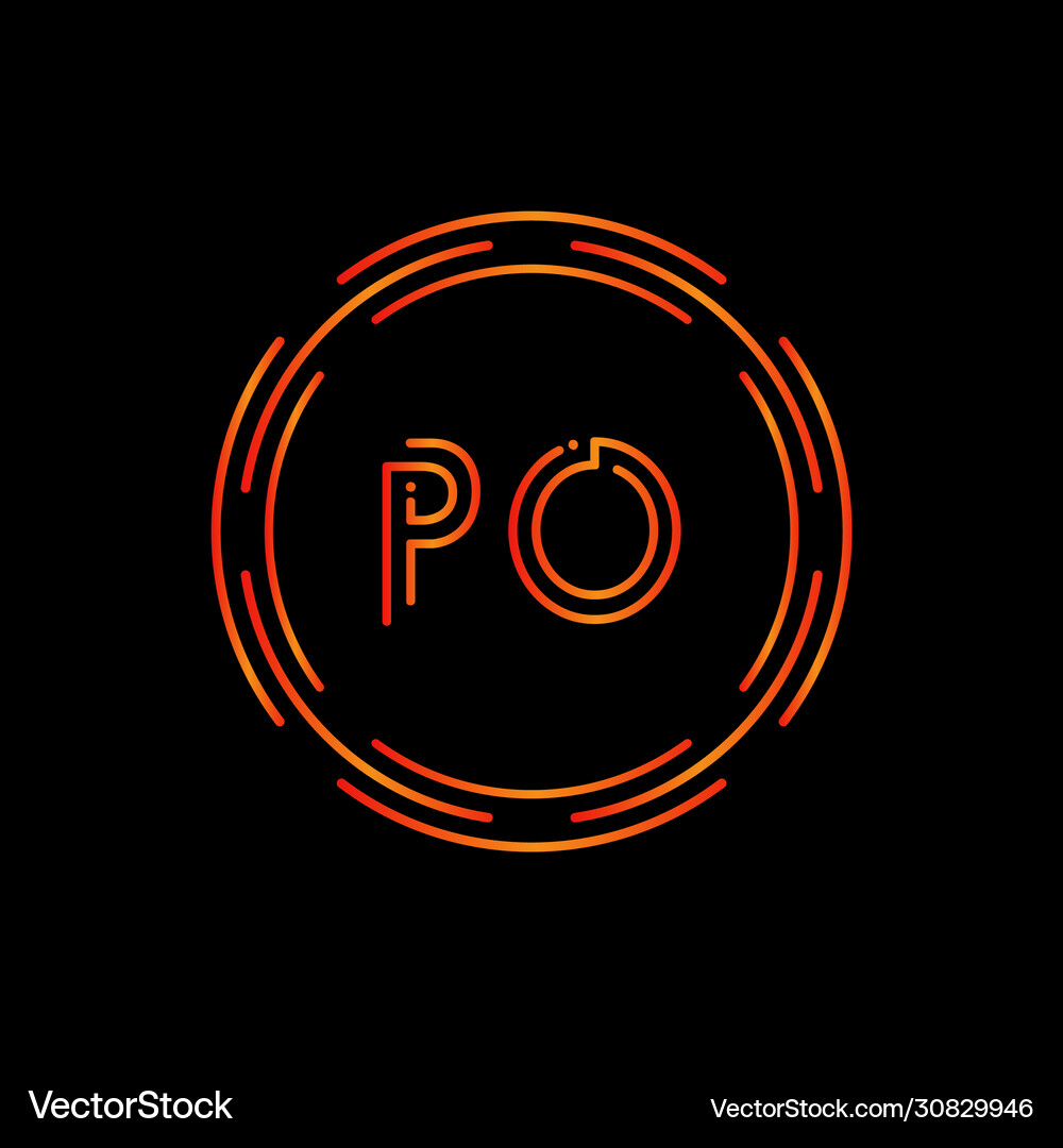 Initial letter po logo design template po letter Vector Image