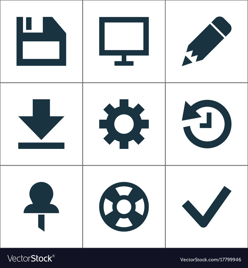 Interface icons set collection of monitor Vector Image