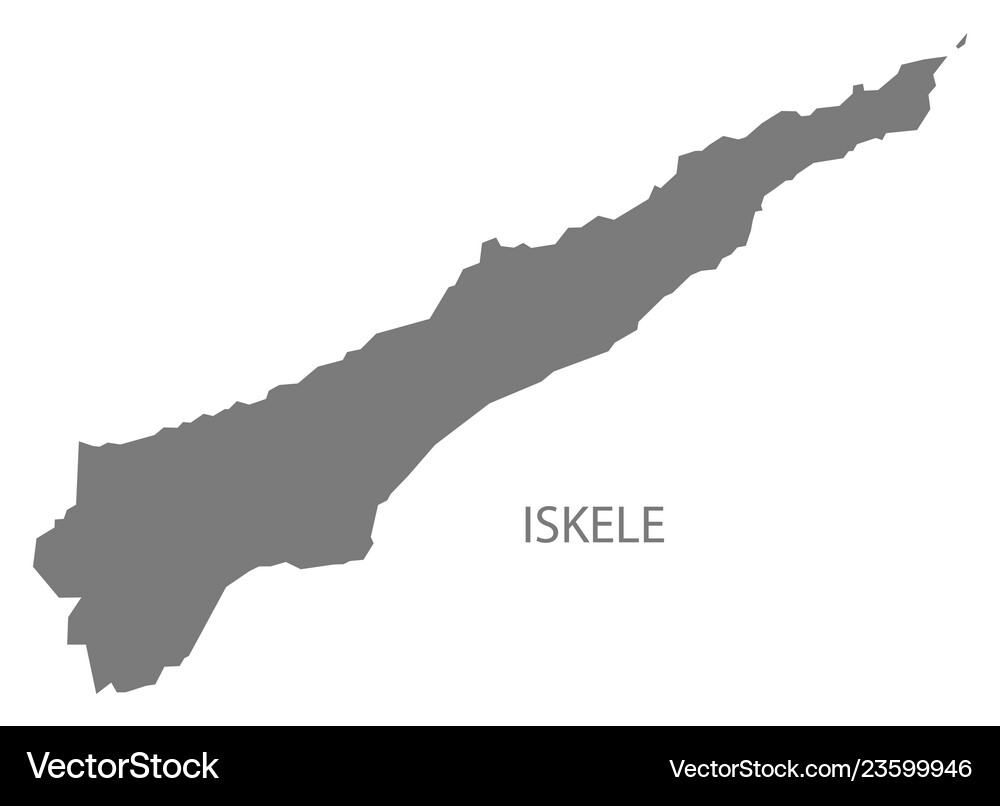 Iskele northern cyprus map grey Royalty Free Vector Image