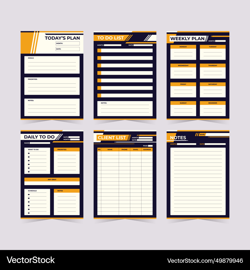 Professional business journal template collection Vector Image