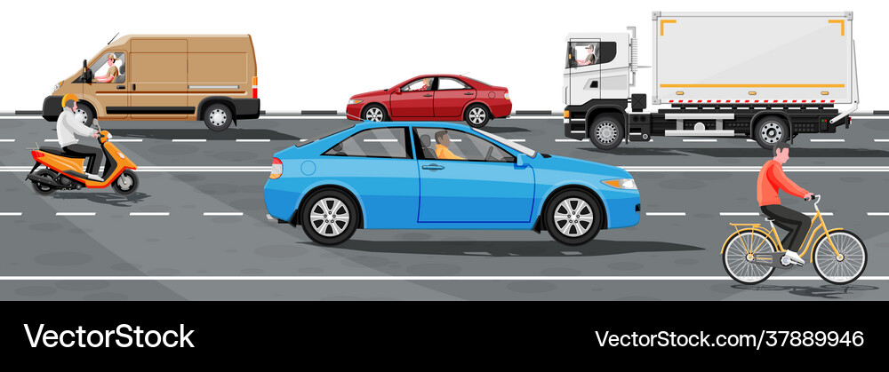 Roadside Vehicles - Side View Royalty Free Vector Image