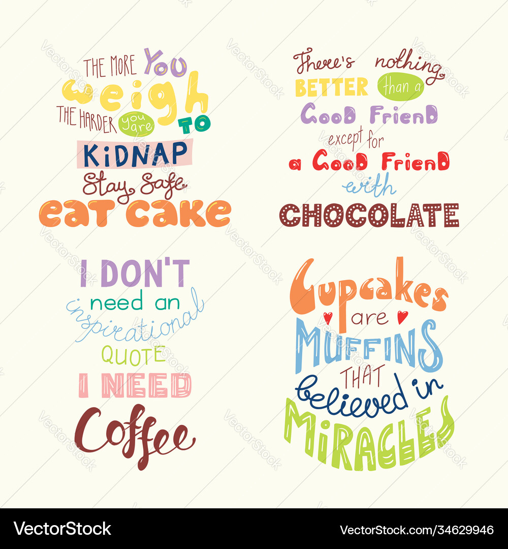 Set inspirational lettering quotes Royalty Free Vector Image