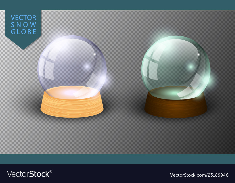 Snow globe empty template isolated Royalty Free Vector Image