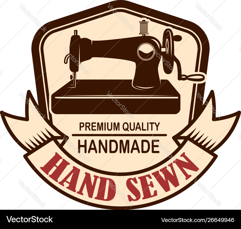 Tailor shop emblem template design element Vector Image