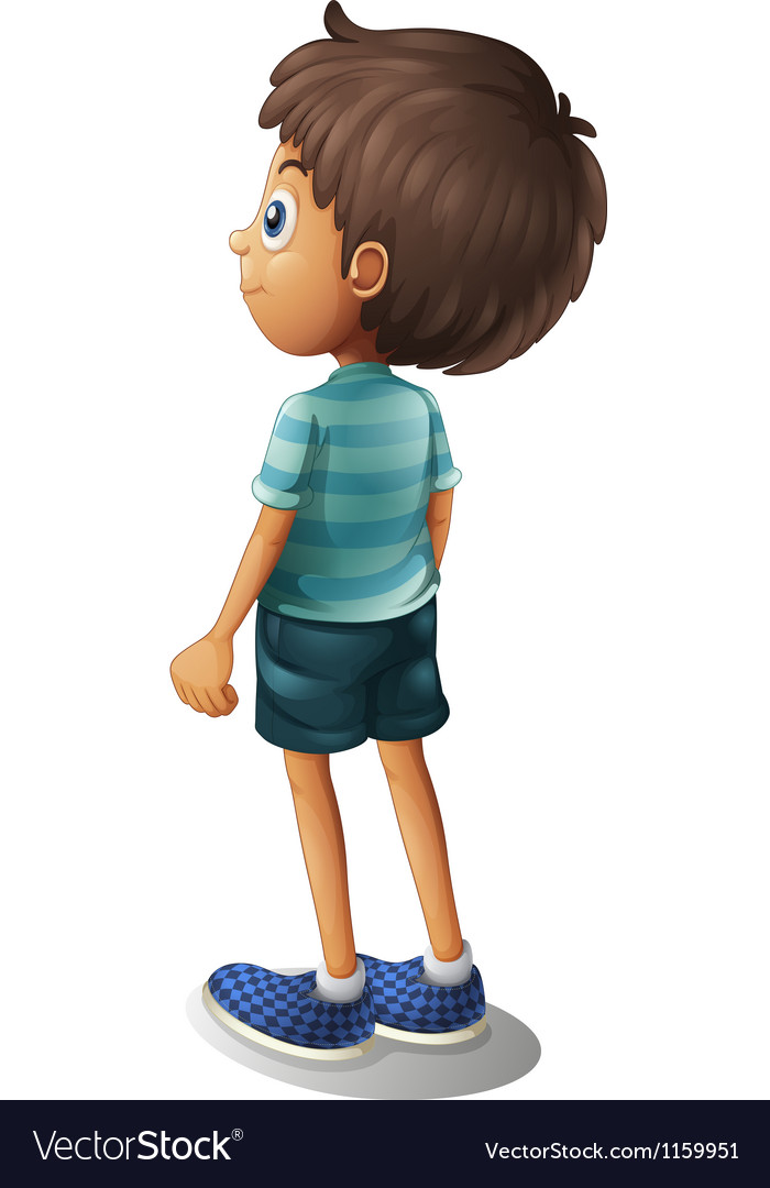 A back a young boy Royalty Free Vector Image - VectorStock