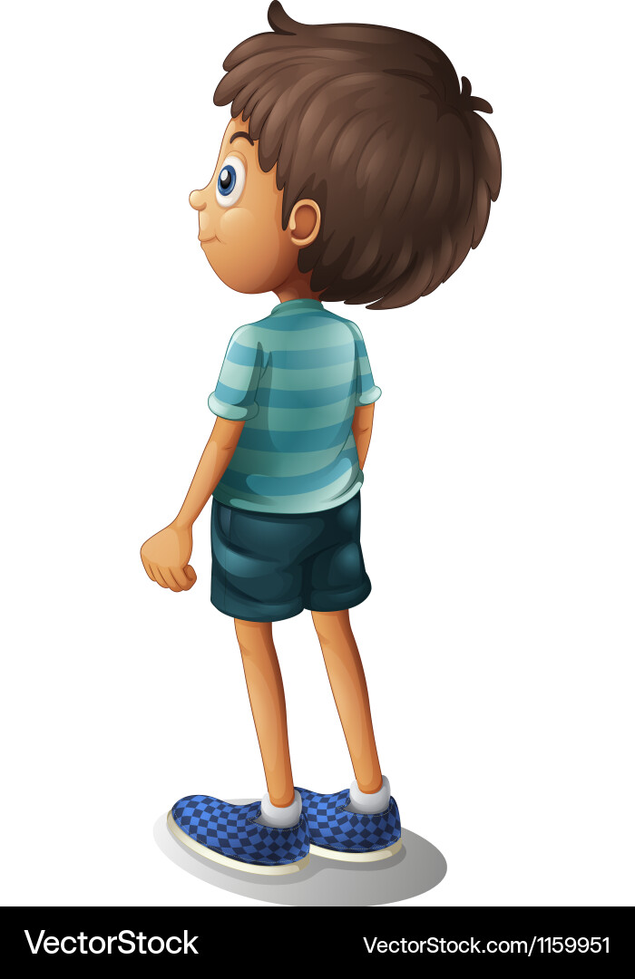 A back of a young boy Royalty Free Vector Image