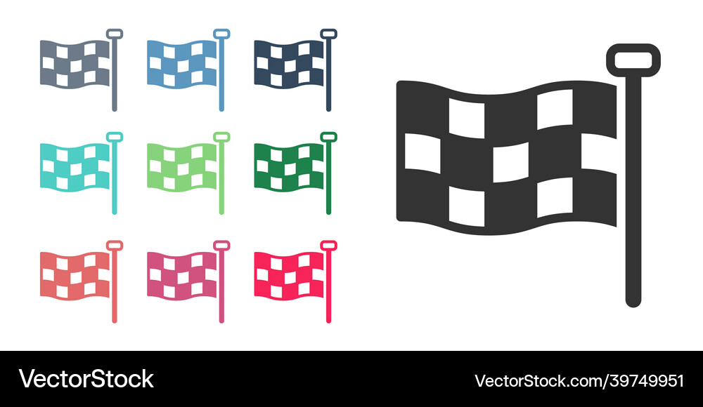 Black checkered flag icon isolated on white Vector Image